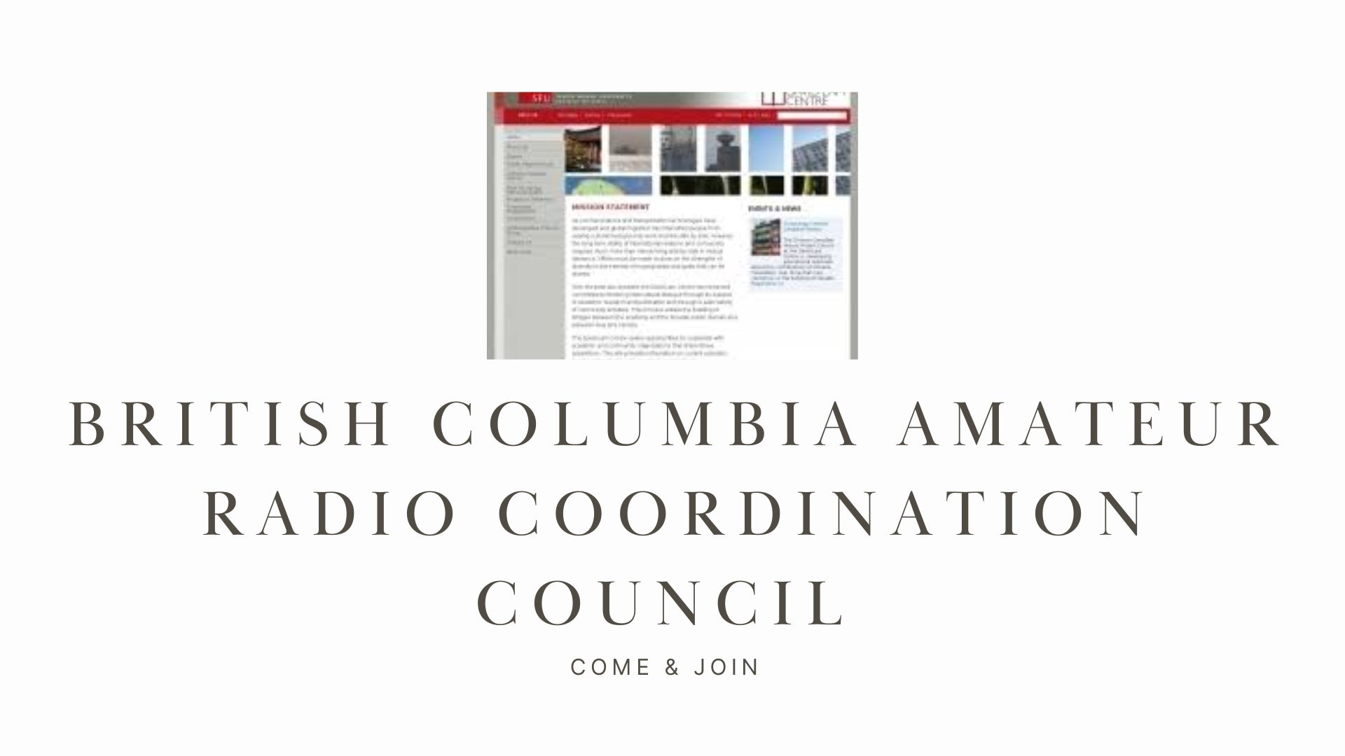 The British Columbia Amateur Radio Coordination Council (BCARCC): A Co