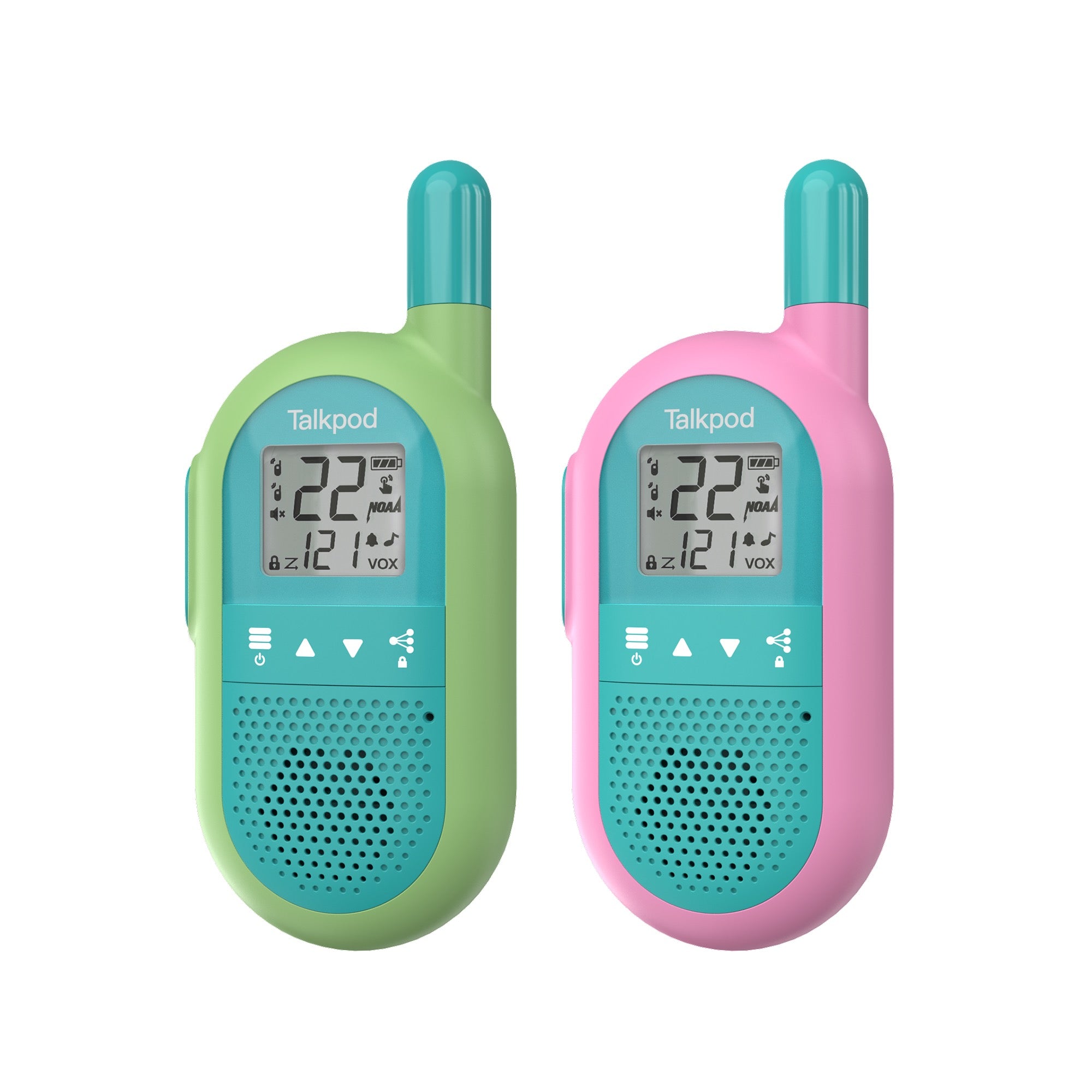 Talkpod F40 FRS Kids Walkie Talkies (Dual Pack) Pink & Green